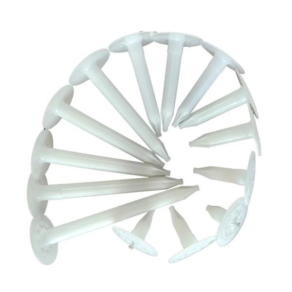 Quality Hammer In Insulation Anchors For Concrete Walls White HDPE Flat Head for sale