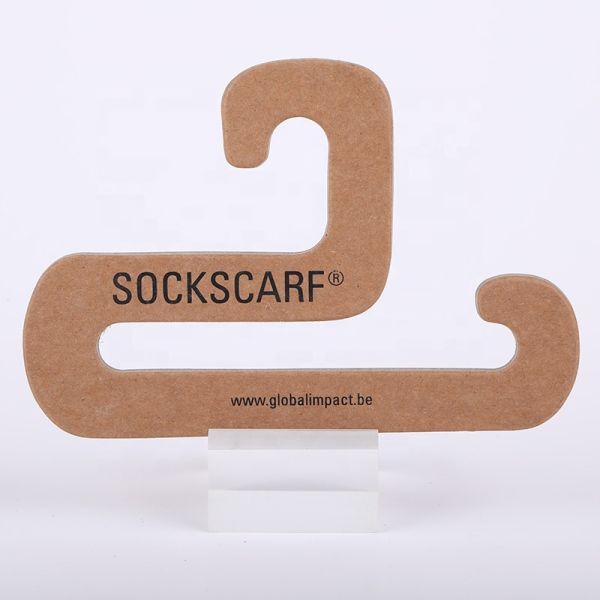 Quality Plastic-Free Kraft Paper Sock Hanger | FSC Custom Retail Display Hook for sale