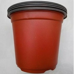 Quality Black Orange 17cm Plastic Plant Pots Tear Resistant Sturdy Polypropylene for sale