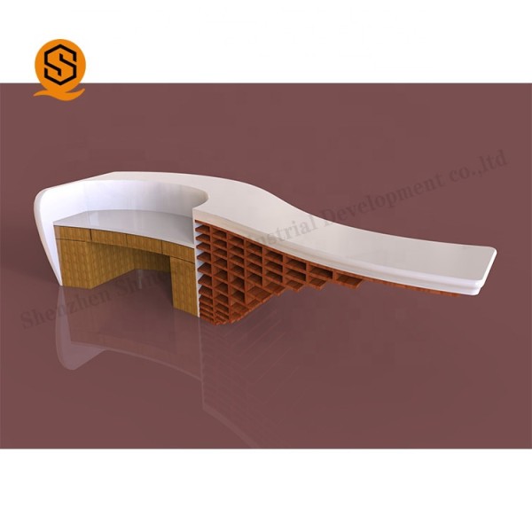 Quality Antipollution Airport Reception Desk Acrylic Solid Surface Material for sale