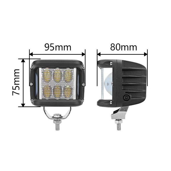 Quality 36W 12V 24V Flood Beam Dual Color Side Strobe LED Working Light for sale