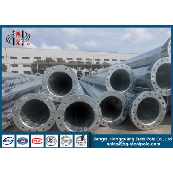 Quality 20m Customized Electric Galvanized Steel Pole Flange Connection ISO 9001 for sale