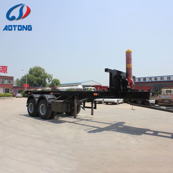 Quality 20ft Container Skeleton Dumping Semi Trailer 7700*2500*3070 mm Mechanical Suspension for sale