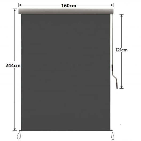 Quality UV Protection Drop Awning with Hand-cranked Box for Balcony and Patio Vertical Awning for sale