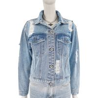 Quality Oem Factory Manufacturer Custom Logo Women Vintage Stonewash Denim Jacket for sale