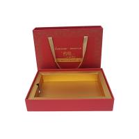 Quality Ivory board Ribbon Handle Box Embossing and Debossing Finishing for sale