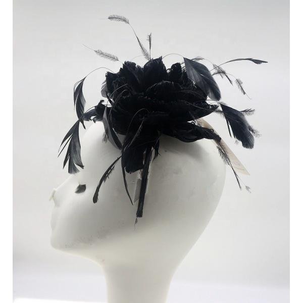 Quality Handcrafted Dyed Ostrich Feather Flower Mount with Headband for sale