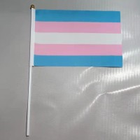 Quality High Quality 100D Polyester Handheld LGBT Flags Custom Rainbow Flags for sale