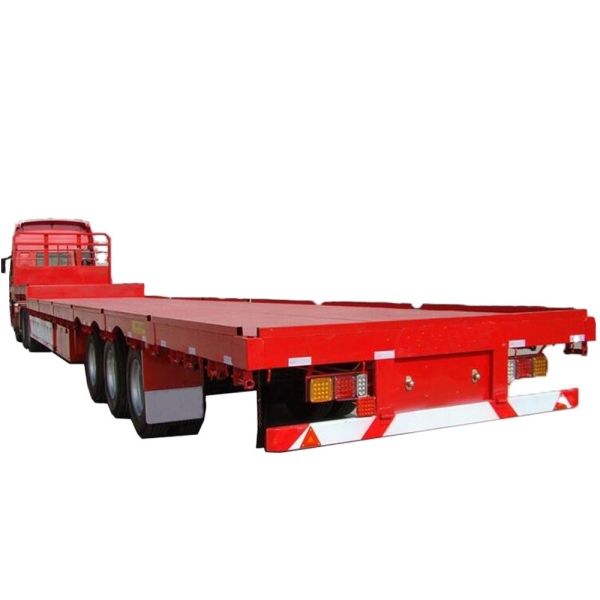 Quality 3 Axle Lowbed Truck Low Bed Flatbed Semi Trailer for Transporting Cargo and Excavator for sale