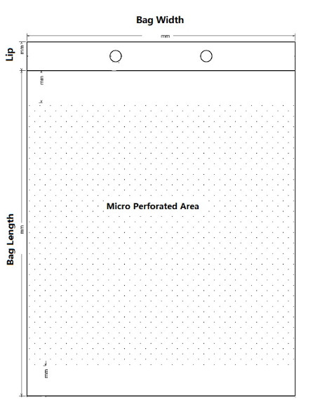 Custom Micro Perforated Bag Transparent Poly Food Packaging Recyclable ...