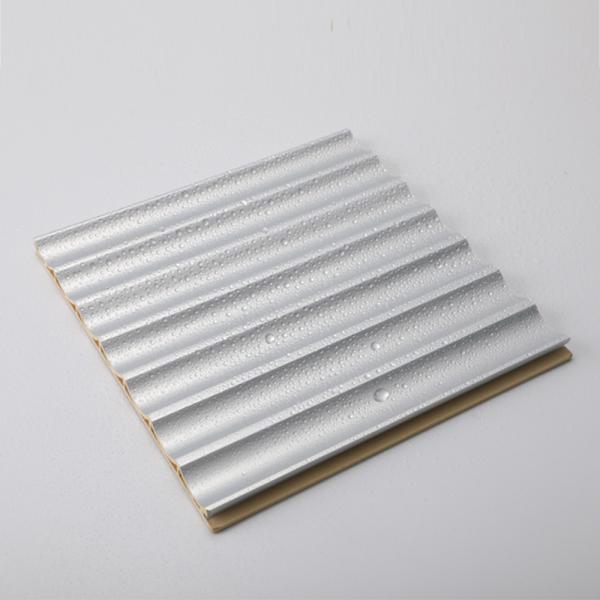 Quality Damask Pattern WPC Laminated Fluted Flat Wall Solid Panel for Interior for sale
