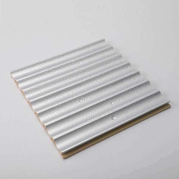 Quality Damask Pattern WPC Laminated Fluted Flat Wall Solid Panel for Interior Decoration Fence for sale