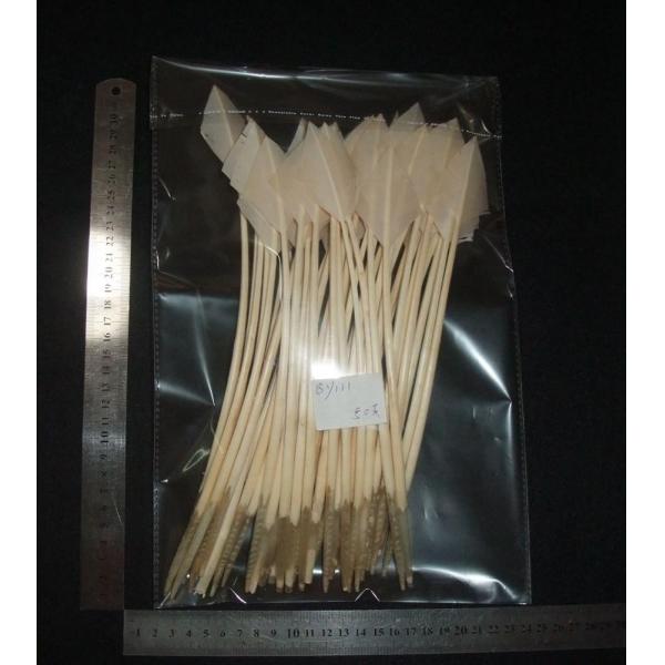 Quality Dyed Arrow Head Striped Turkey Feather Quill with Silk Screen Printing for sale