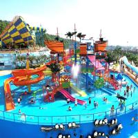 Quality 31*26m Larger Size Pirate Ship Water Play Centre With Water Sprayers Slides for sale