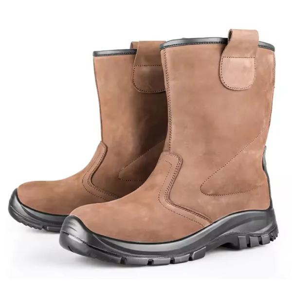 Quality Brown Nubuck Knee High Boots Waterproof Non Slip Oil Resistant Shoes for sale