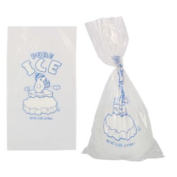 Quality OEM ODM LDPE 8LB 5KG Ice Cube Plastic Bag Reusable With Drawstring for sale