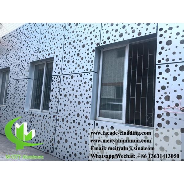 Quality Metal facades peforated round holes metal wall cladding design for sale