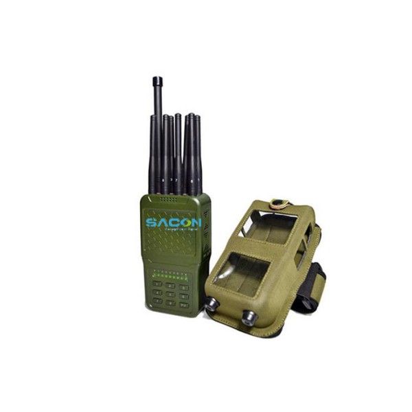 Quality Handheld Signal Jammer with 20m Jamming Range 4700mAh Battery and Multi-Frequency Control for sale