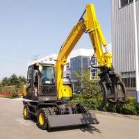 Quality Engineering Wheel Hydraulic Excavator Machine Digging Trenches Wheeled Digger for sale
