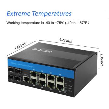 Quality OLYCOM Managed Switch Poe Giabit Ethernet 8 Port RJ45 with POE+ 4 Port SFP Din for sale