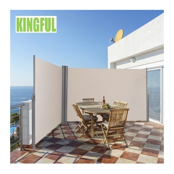 Quality Double Retractable Patio Side Screen Awning with Manual Operation Polyester for sale