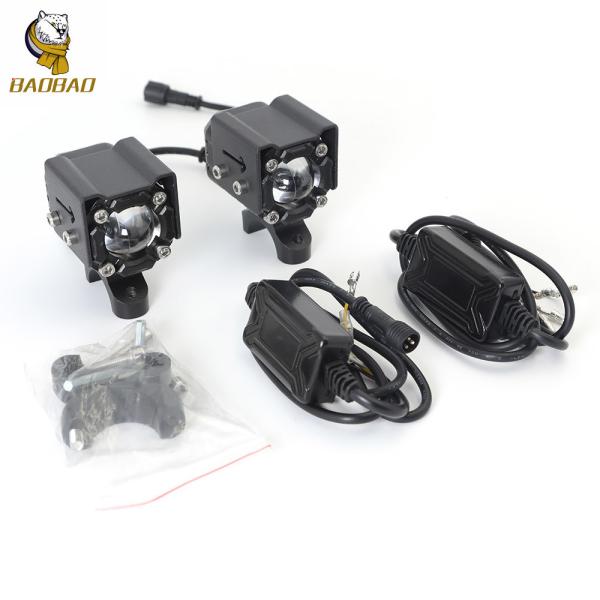 Quality Black Design White Yellow Beam Motorcycle Front Spotlight LED Driving Light for sale