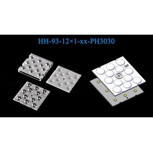 Quality 12-Pack 3030 LED Street Light Lens 50x50mm 92% Transmittance for sale