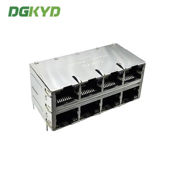 Quality DGKYD24Q042DH14A4D068 Multi-Port Socket 10P8C Connector Gigabit 2X4 Modular for sale