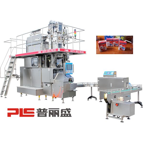 Quality 7500 PPH 100ml Aseptic Carton Filling Machine with Straw Applicator For Milk for sale