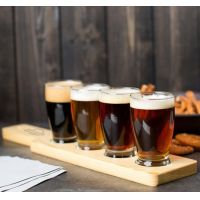Quality Handmade 5oz Craft Beer Tasting Kit , Craft Beer Glasses Set With Wooden Paddle for sale