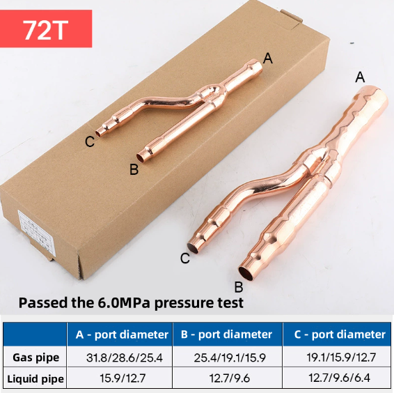 Quality Hailiang Copper Refnet Joint for Hitachi VRF 150-400mm Branch Pipe for sale