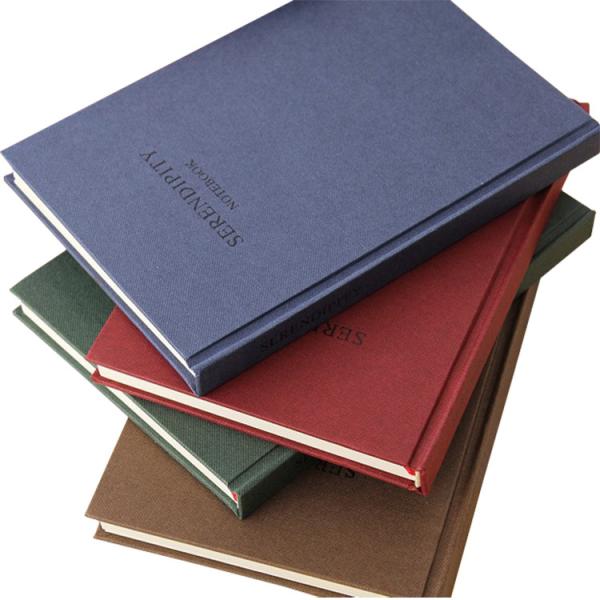 Quality Cloth Fabric Hardcover Journal Printing Planner Custom Hardbound Notebook for sale