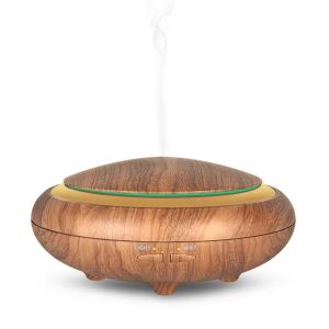 Quality UFO Shape 150ml Ultrasonic Aroma Diffuser 7 Color LED Lights Pear Wood for sale