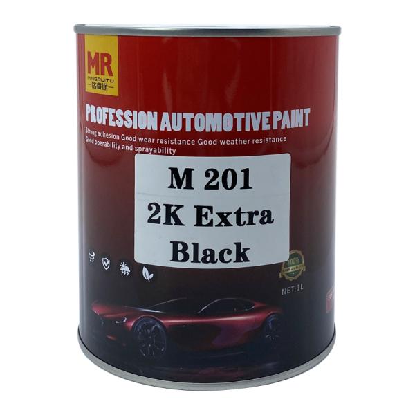 Quality M201 2K Extra Black Automotive Mixing Paint Deep Black High Coverage Solvent for sale