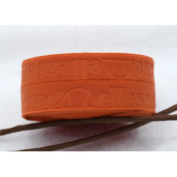 Quality Debossed Customized Logo On 25mm Nylon Elastic Webbing 25mm for cycling wear for sale