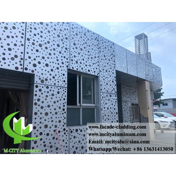 Quality Metal facades peforated round holes metal wall cladding design for sale