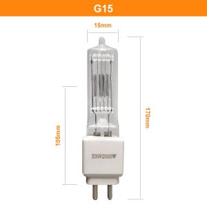 Quality 2000w Bi Pin Halogen Bulb 230v 50000 Lumen G15 for sale