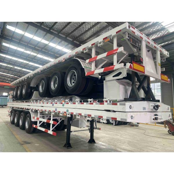 Quality 100T Maximum Load Capacity Flatbed Container Semi-Trailer with Mechanical for sale