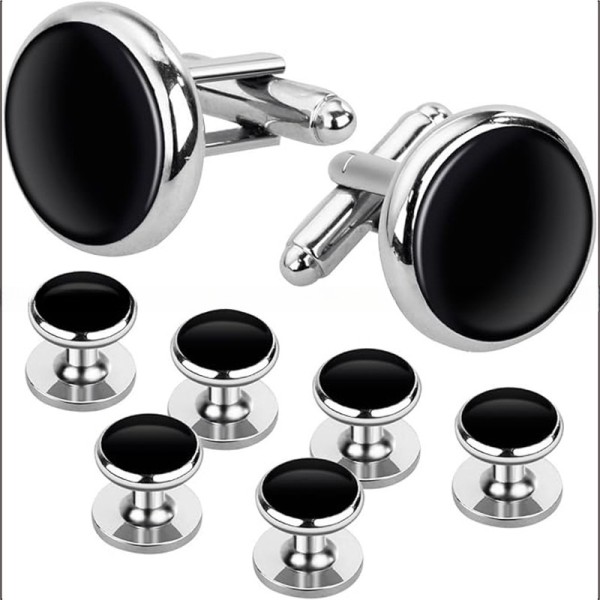 Quality Brass Mens Cufflinks And Studs Set For Tuxedo Formal Kit Business Wedding Shirt for sale