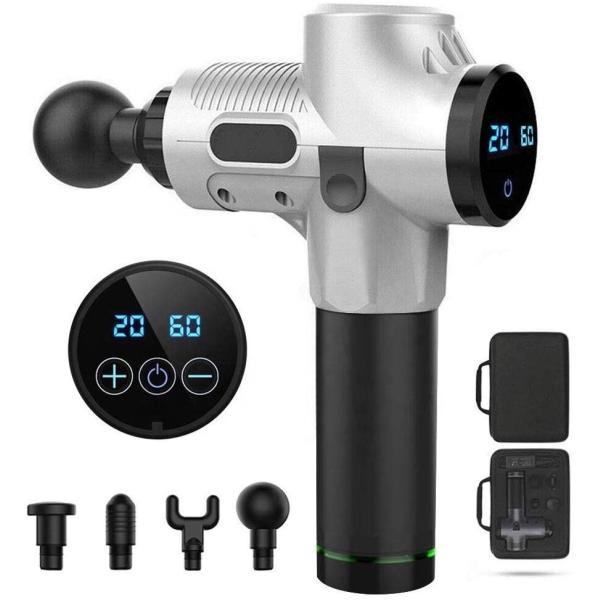 Quality 2500mah 30 Speeds Mini Portable Fascia Massage Gun Touch Screen Percussion Massager for sale