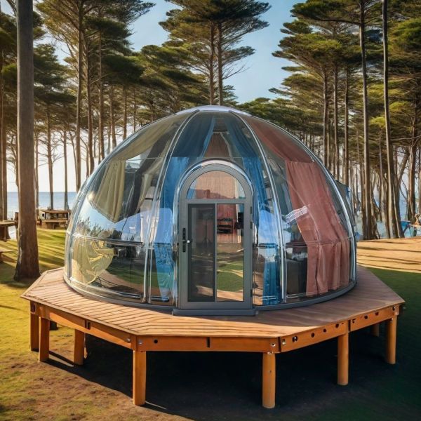 Quality Newest Villa Prefab Houses Resort Bubble Tent Transparent Prefabricated Dome Houses for sale