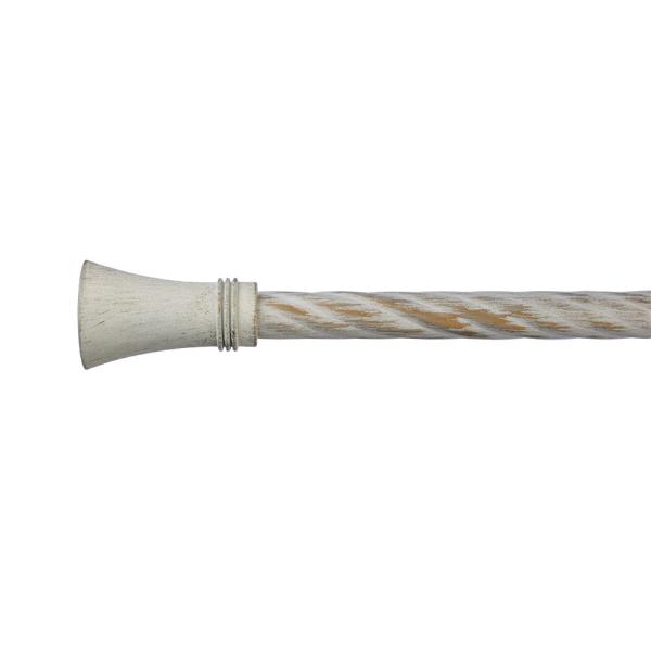 Quality 3D Pattern Curtain Rod Finials White Sweep Gold Curtain Rod Set for sale