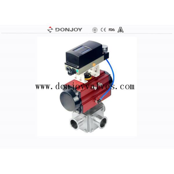 Quality Three Way Pneumatic Actuator DN10 Sanitary Ball Valve for sale