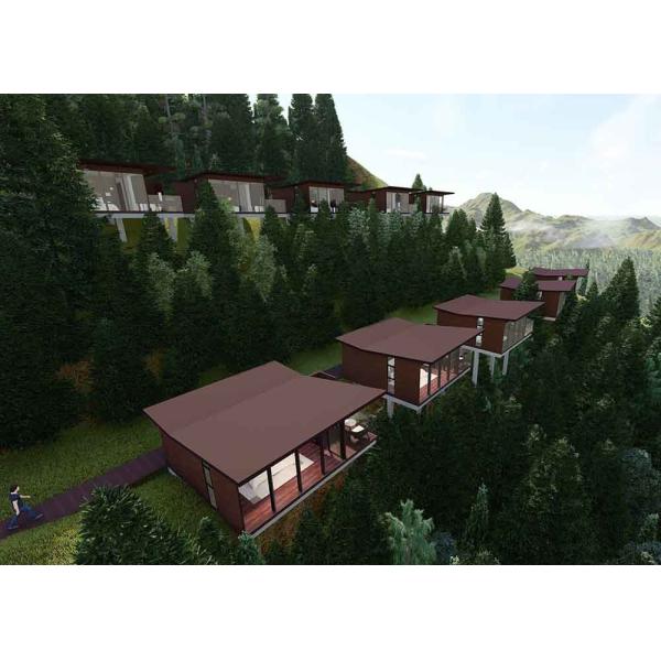 Quality Lofty Luxury Prefab House 50m2 Fireproof Eco Modular Homes For Peak / Highland for sale