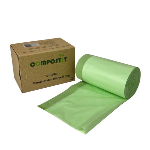 Quality Compostable garbage bags - Compost bags with drawstrings - 100% biodegradable for sale