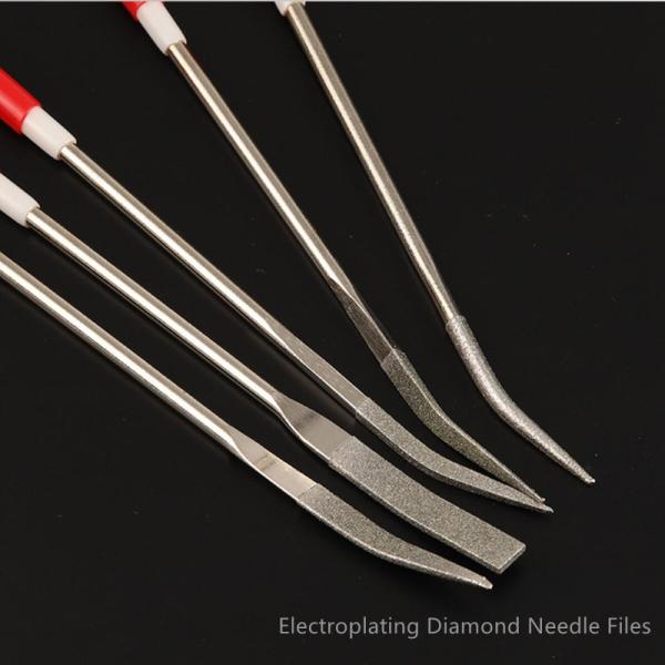 Quality Polishing Electroplated Diamond Tools , Bended Diamond Needle File Set for sale