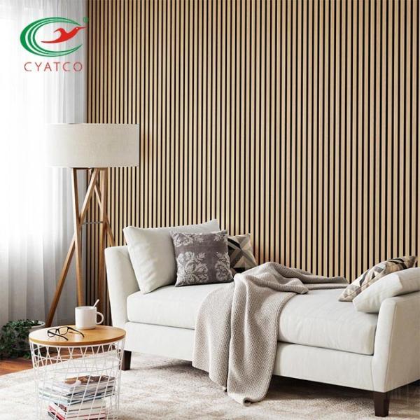 Quality Interior Wood Timber Slat Wall Panels Fire Retardant Harmless for sale