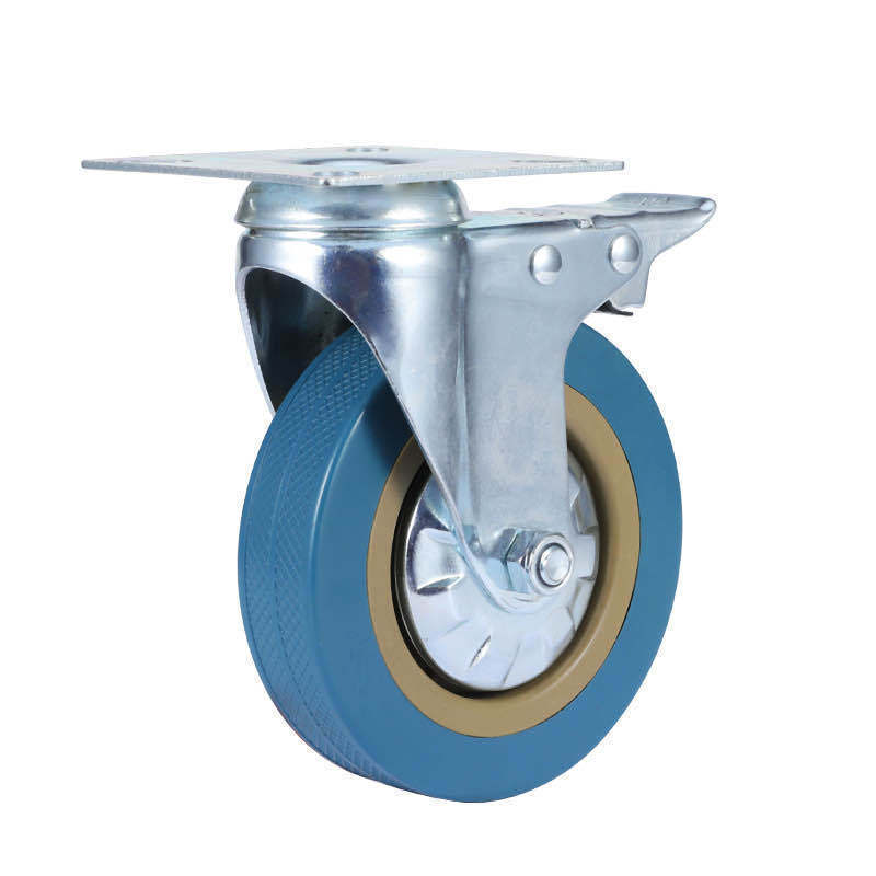 Blue Plastic Shopping Trolley Industrial Wheels Castor Wheel