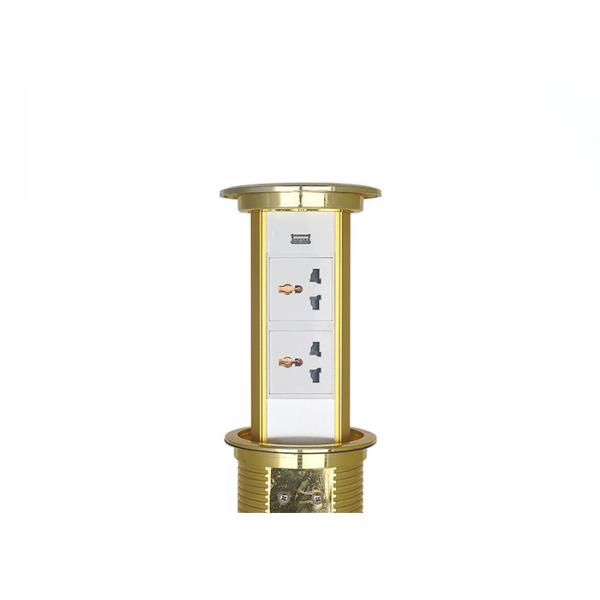 Quality Golden Round Kitchen Pop Up Sockets , Pop Up Receptacles Kitchen Countertop for sale