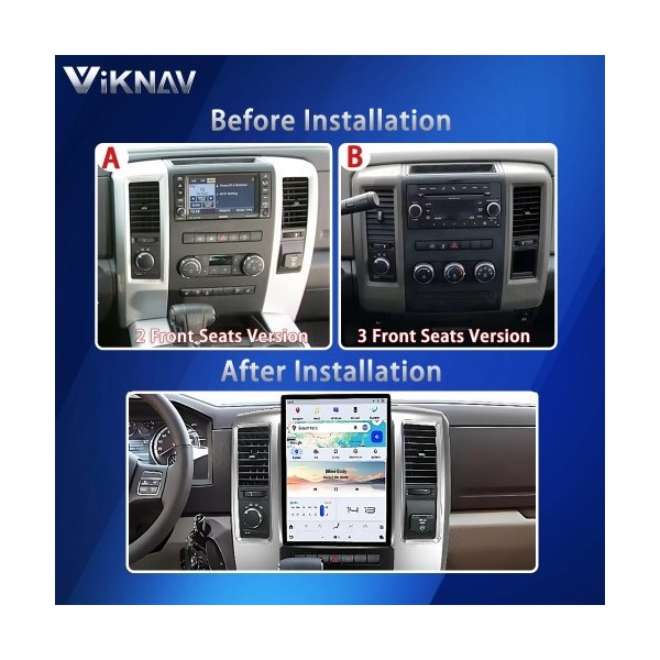 Quality VIKNAV 13.8 inch Car Radio For Dodge RAM 2008-2011 Wireless Carplay for sale